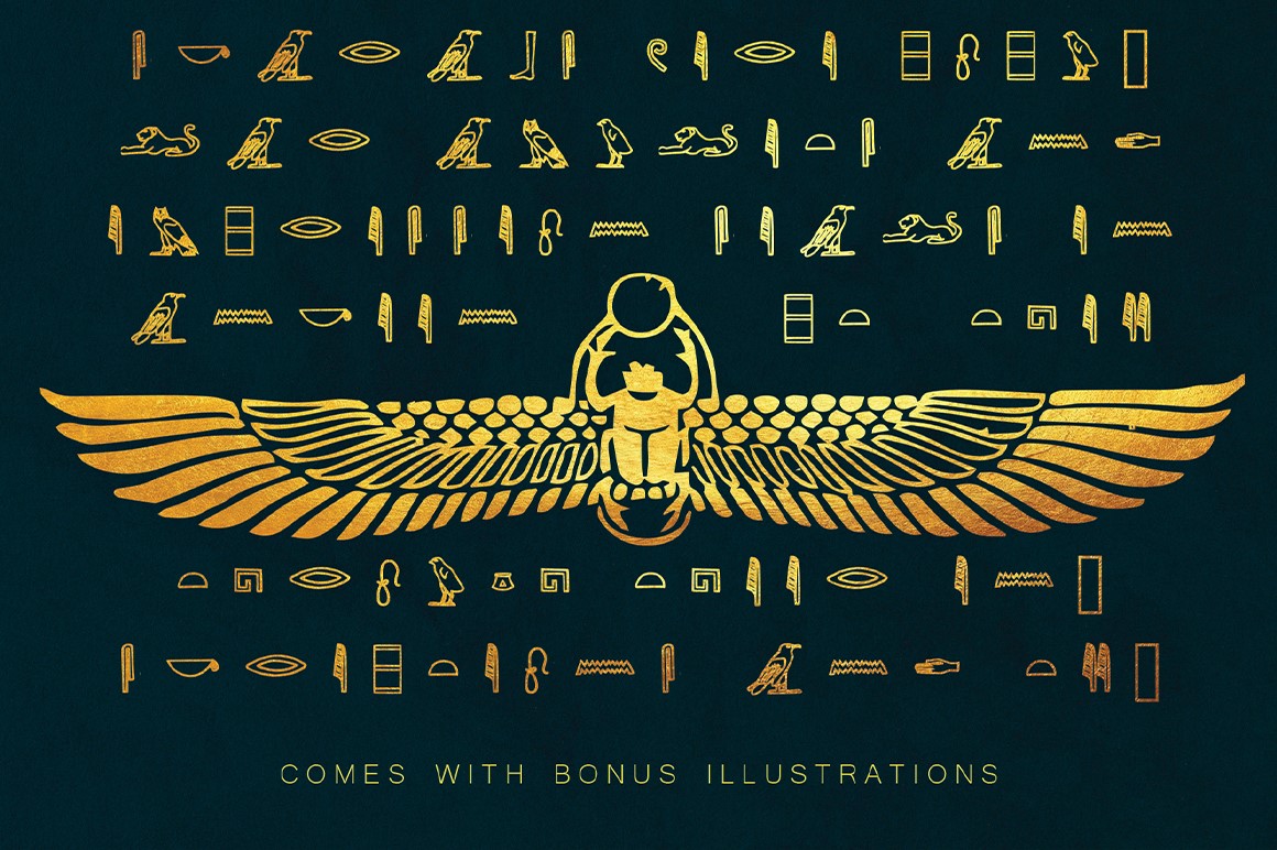 Egyptian Hieroglyph Typeface | Inventicons
