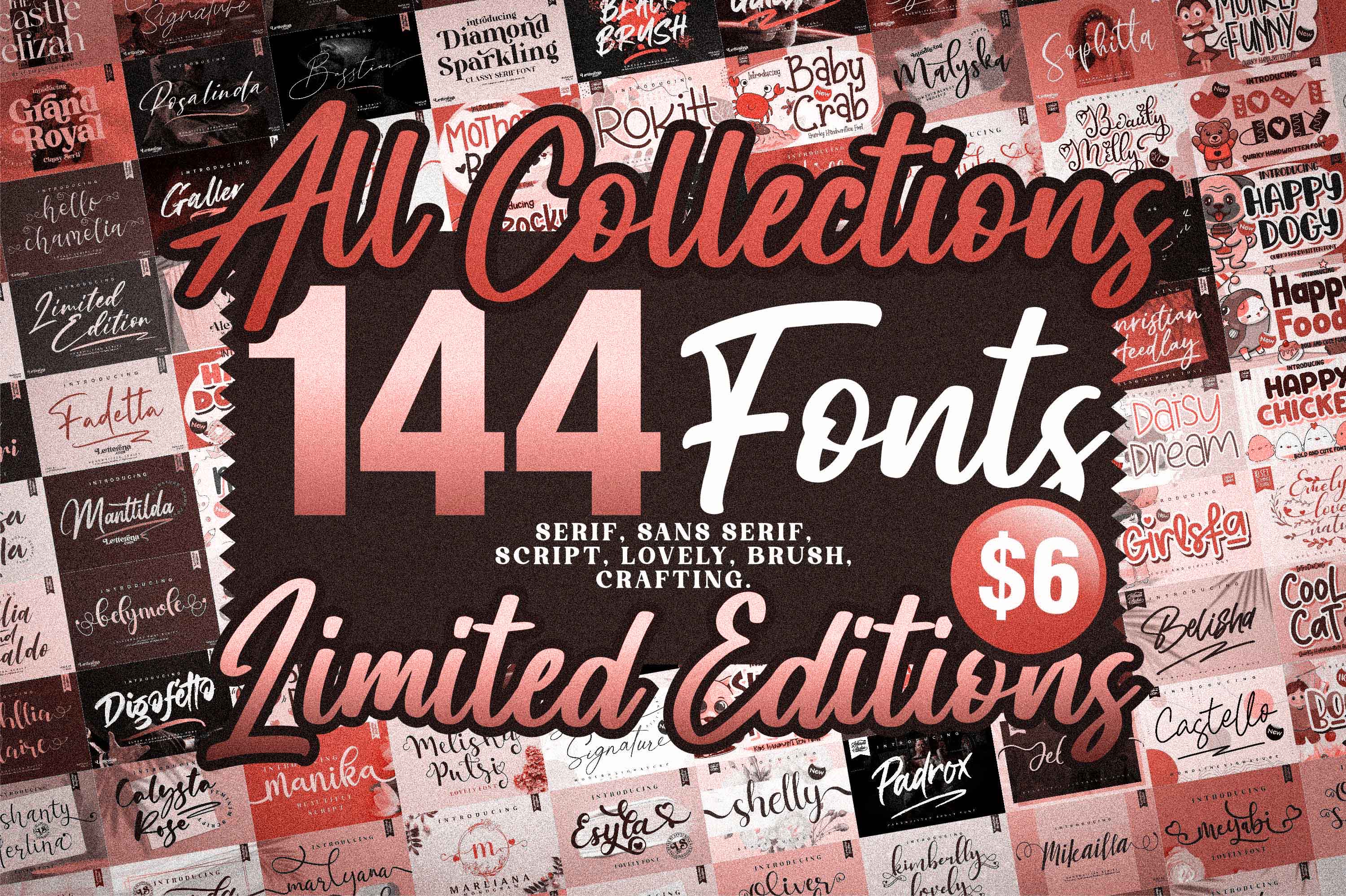 Best Seller - Mega Bundle 144 Fonts | Inventicons