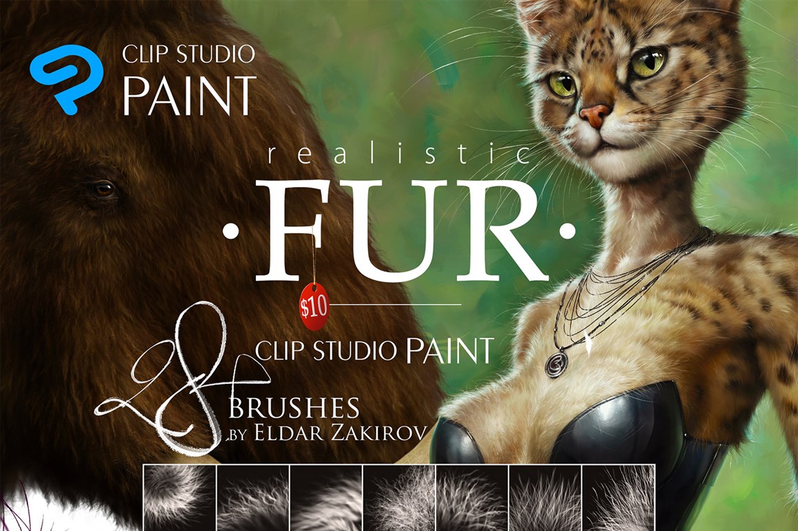 Realistic FUR Brushes for CLIP STUDIO PAINT | Inventicons