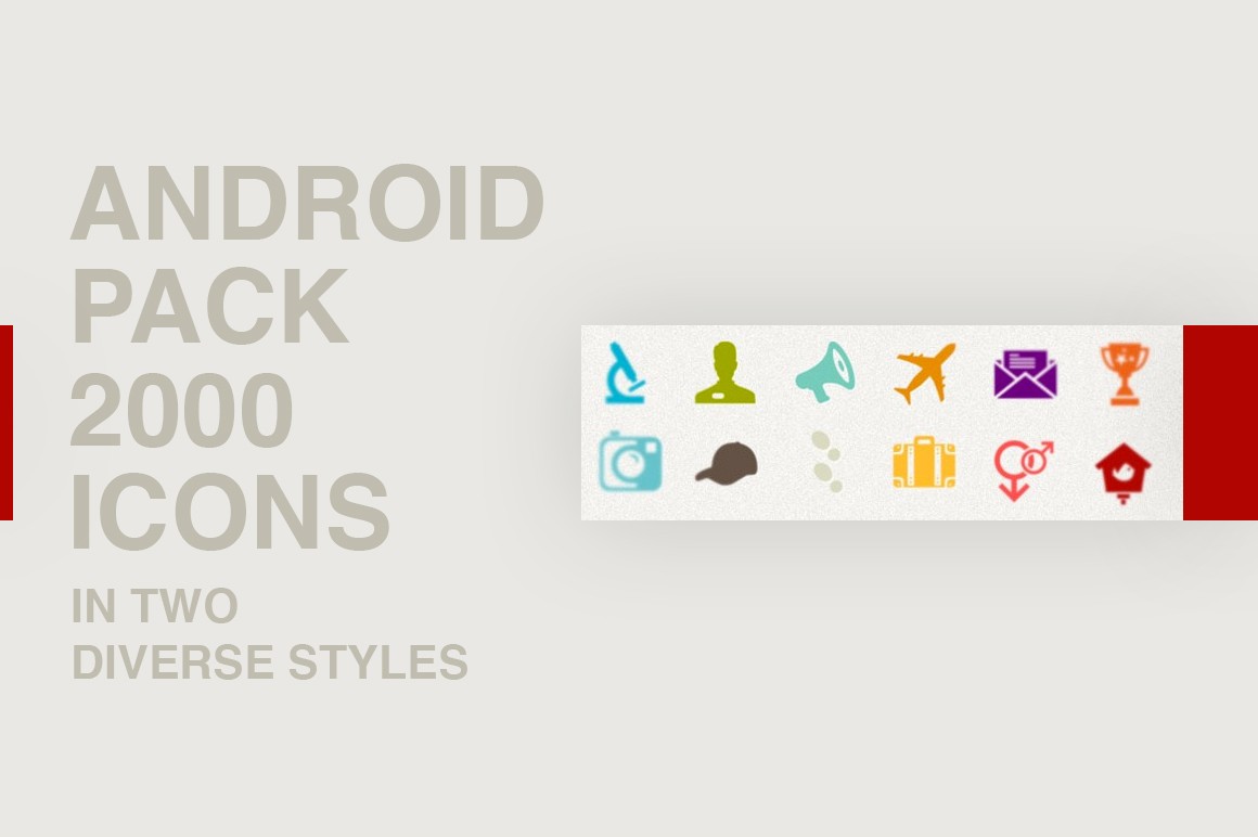 Android Pack 2000 Icons In Two Diverse Styles | Inventicons