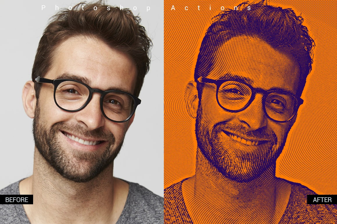Halftone Photoshop Actions | Inventicons