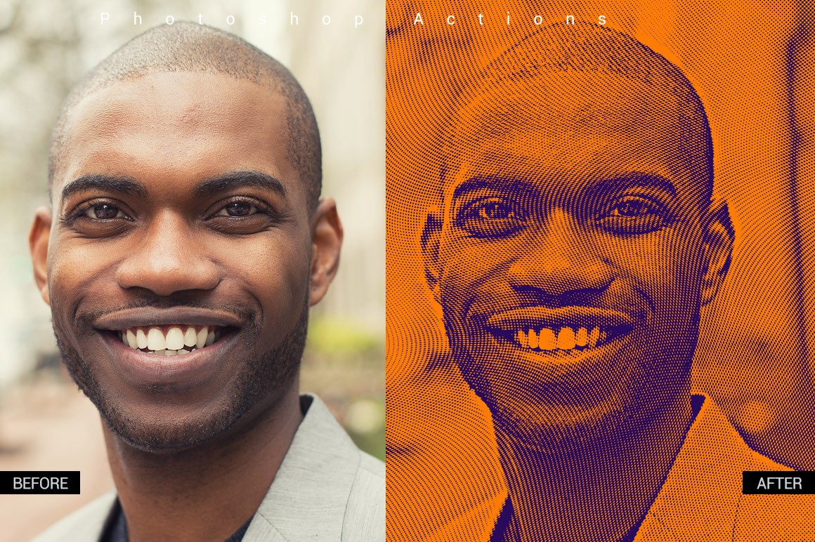 Halftone Photoshop Actions | Inventicons