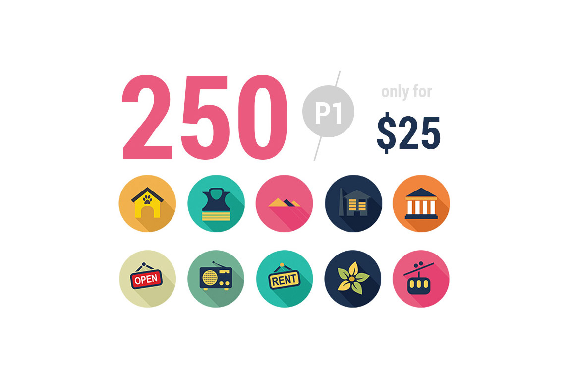 Flat Pack One A Collection Of 250 Icons Ai, SVG, PNG | Inventicons