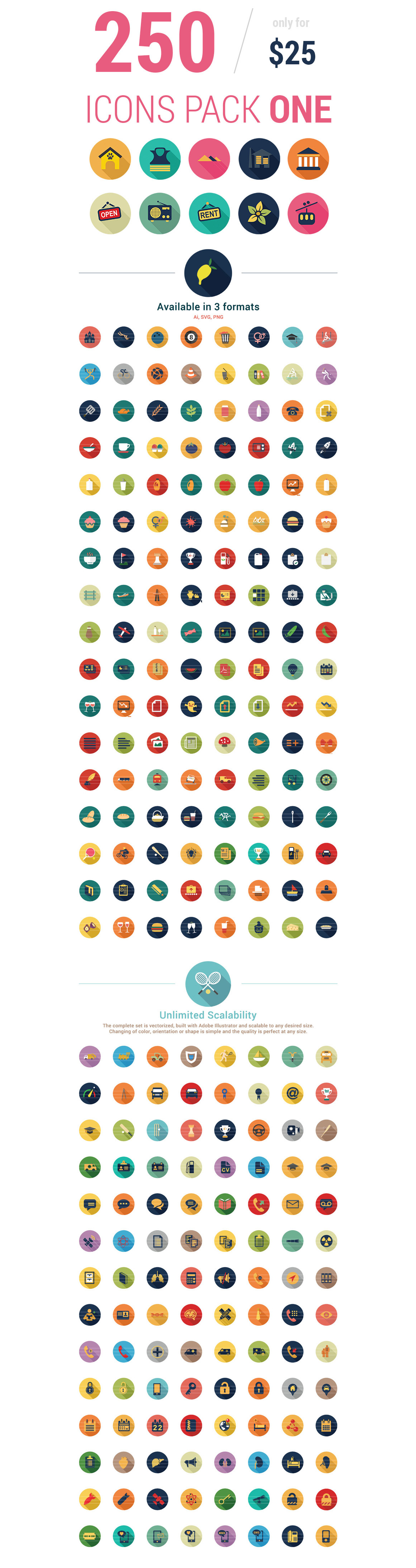 Flat Pack One A Collection Of 250 Icons Ai, SVG, PNG