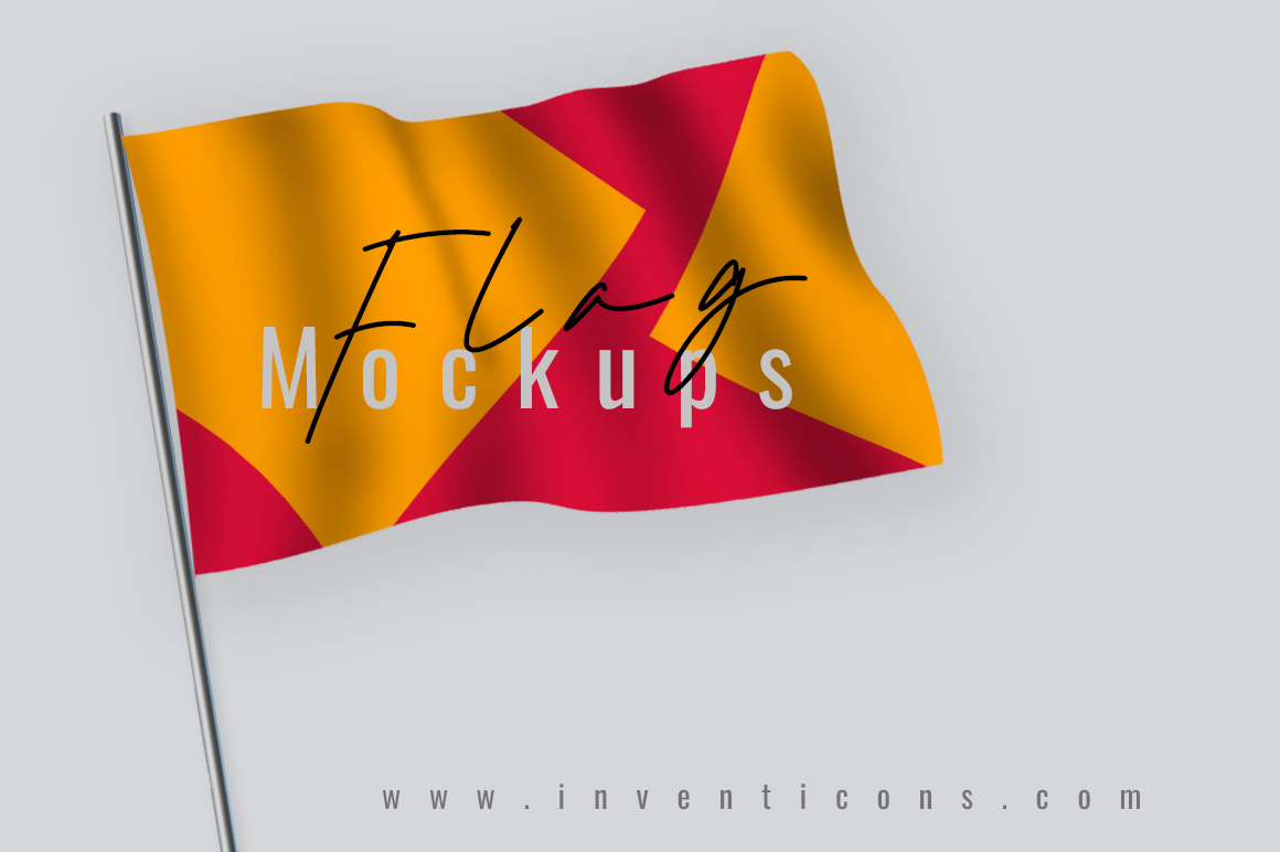 26 Realistic 3D Flag Mockups | Inventicons
