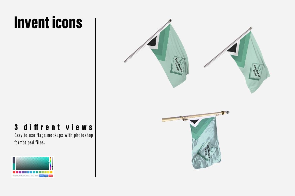 26 Realistic 3D Flag Mockups | Inventicons