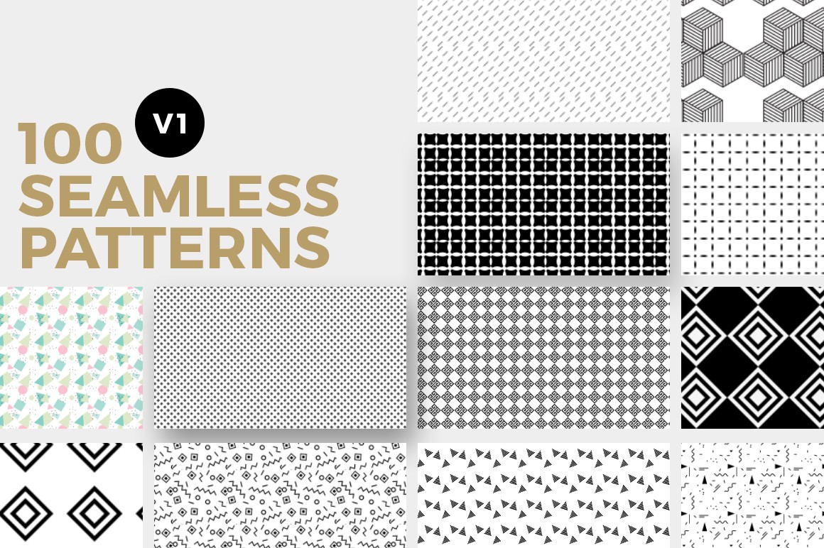 100 Seamless Photoshop Patterns - V1 | Inventicons