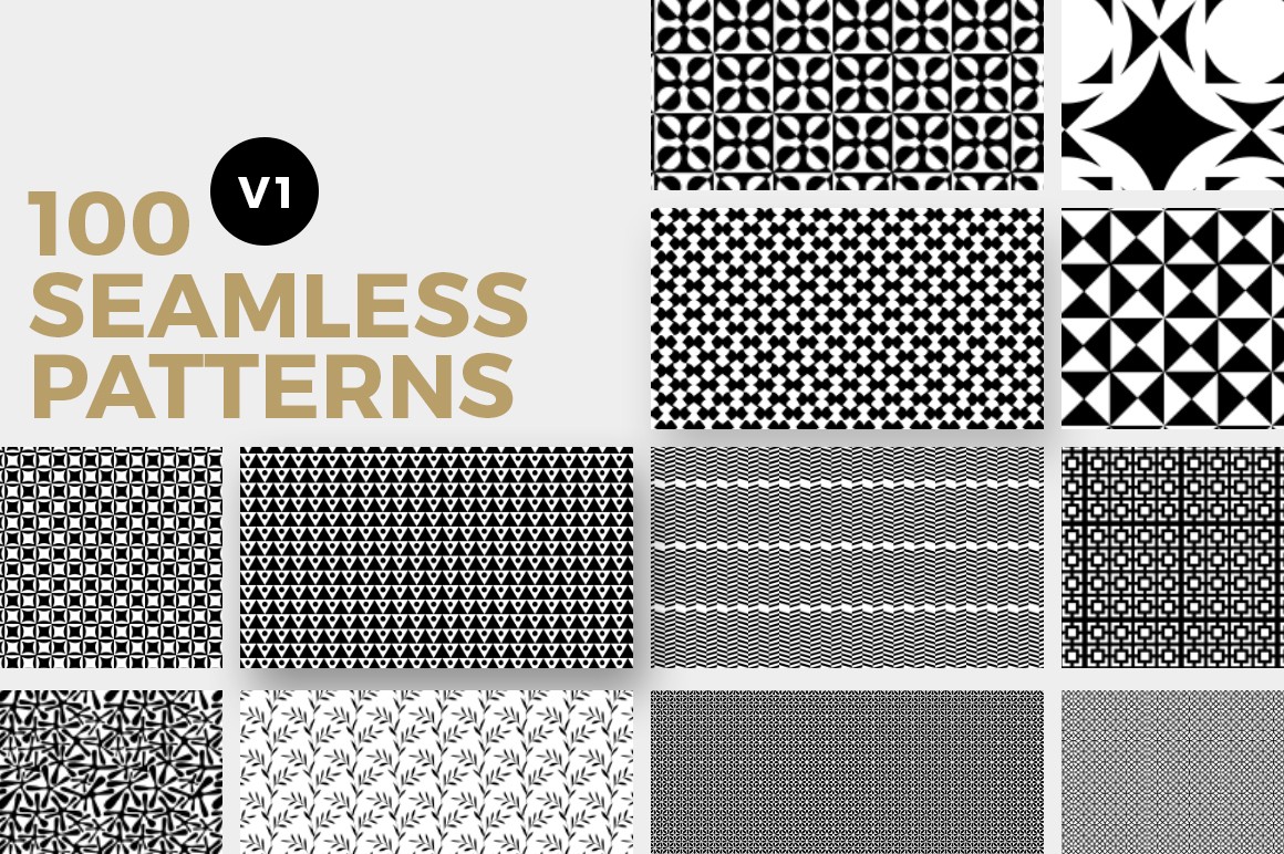 100 Seamless Photoshop Patterns - V1 | Inventicons