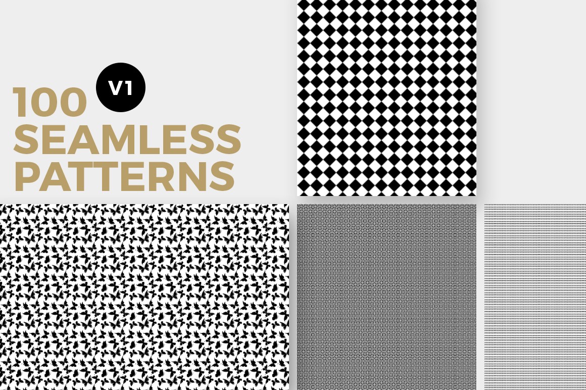 100 Seamless Photoshop Patterns - V1 | Inventicons