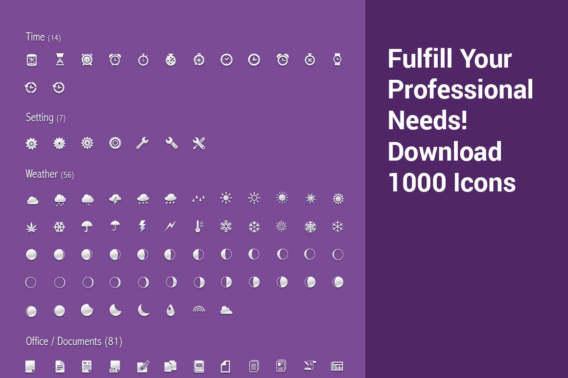 Fulfill Your Professional Needs! Download 1000 Icons | Inventicons