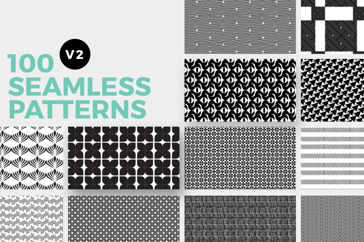 100 Seamless Photoshop Patterns - V2 | Inventicons