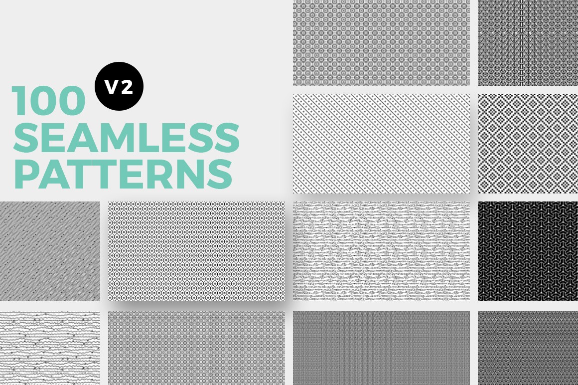 100 Seamless Photoshop Patterns - V2 | Inventicons