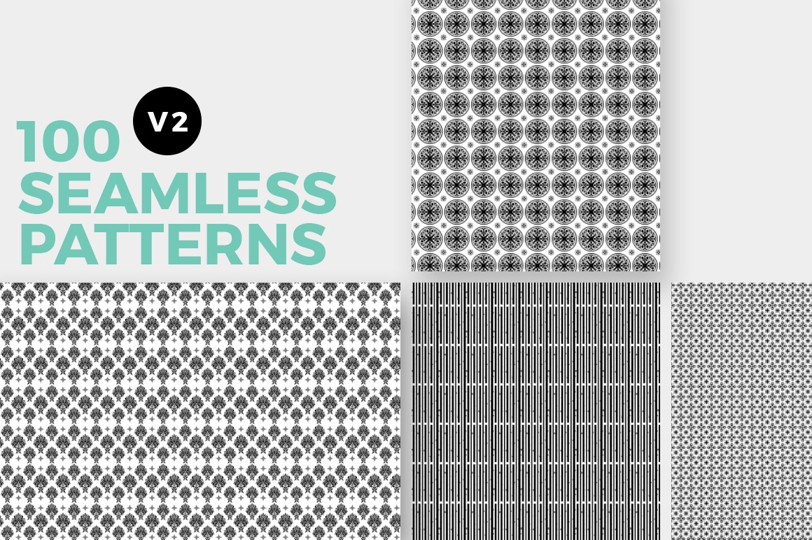 100 Seamless Photoshop Patterns - V2 | Inventicons