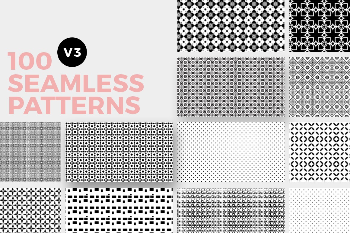100 Seamless Photoshop Patterns - V3 | Inventicons