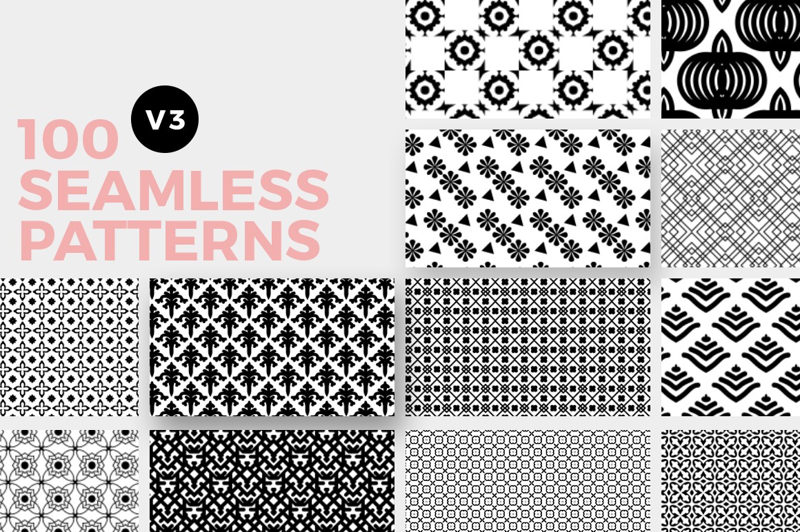 100 Seamless Photoshop Patterns - V3 | Inventicons