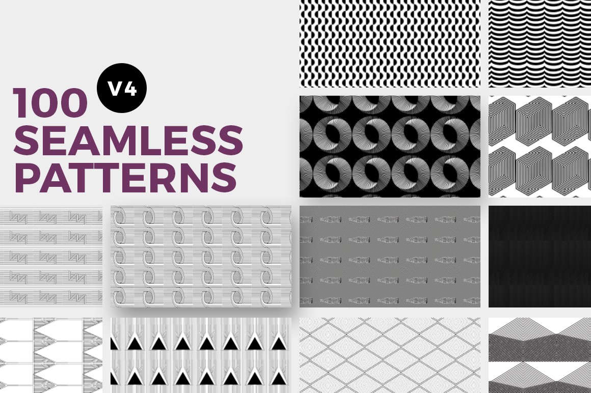 100 Seamless Photoshop Patterns - V4 | Inventicons