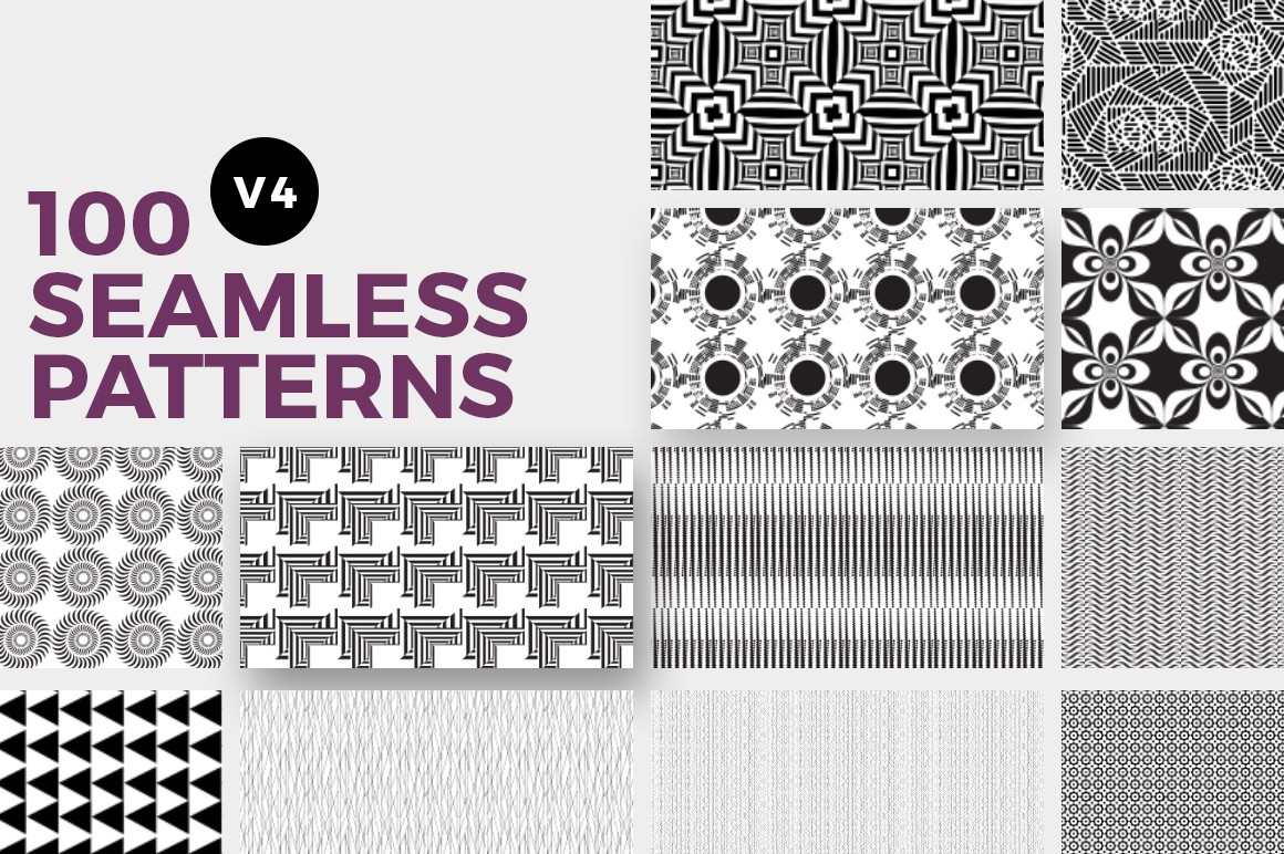 100 Seamless Photoshop Patterns - V4 | Inventicons