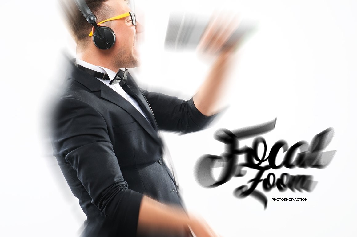 FOCAL ZOOM - Photoshop Action | Inventicons