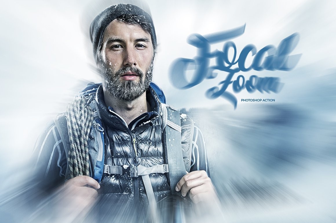 FOCAL ZOOM - Photoshop Action | Inventicons