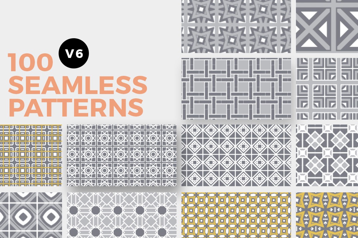 100 Seamless Photoshop Patterns - V6 | Inventicons