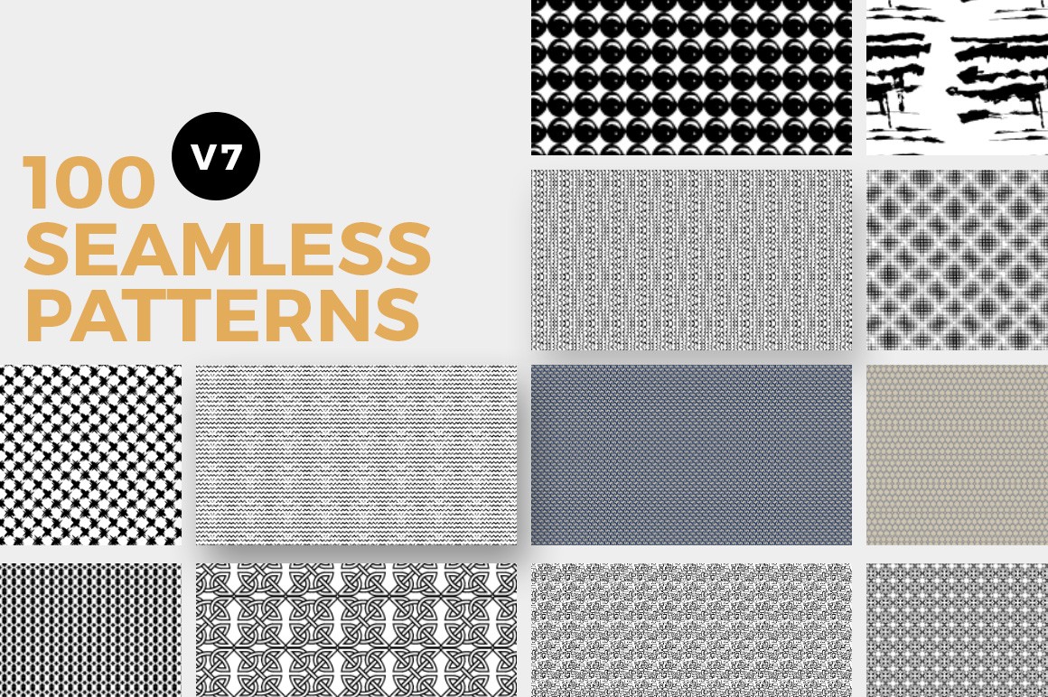 100 Seamless Photoshop Patterns - V7 | Inventicons