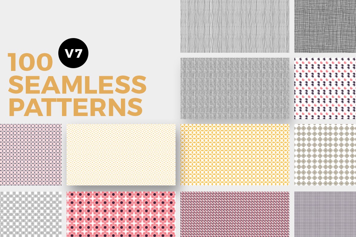 100 Seamless Photoshop Patterns - V7 | Inventicons