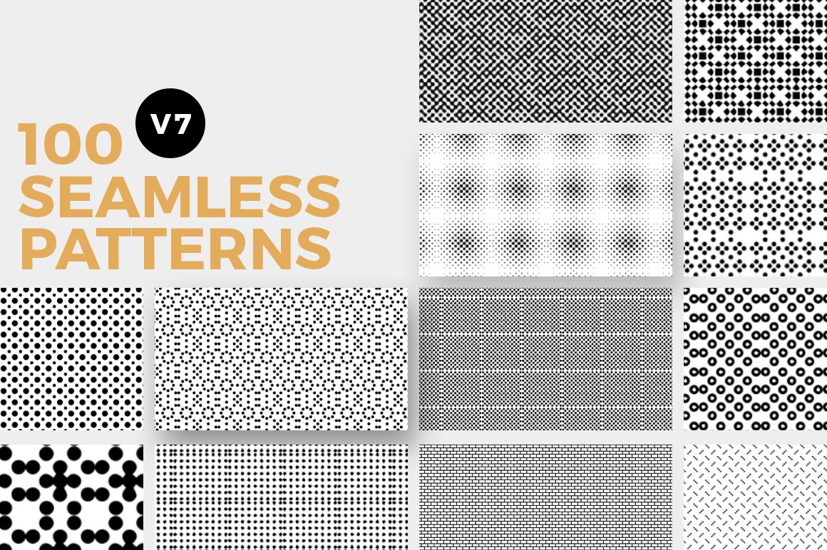 100 Seamless Photoshop Patterns - V7 | Inventicons