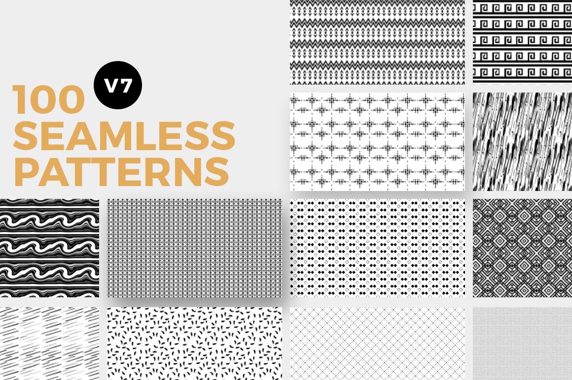 100 Seamless Photoshop Patterns - V7 | Inventicons