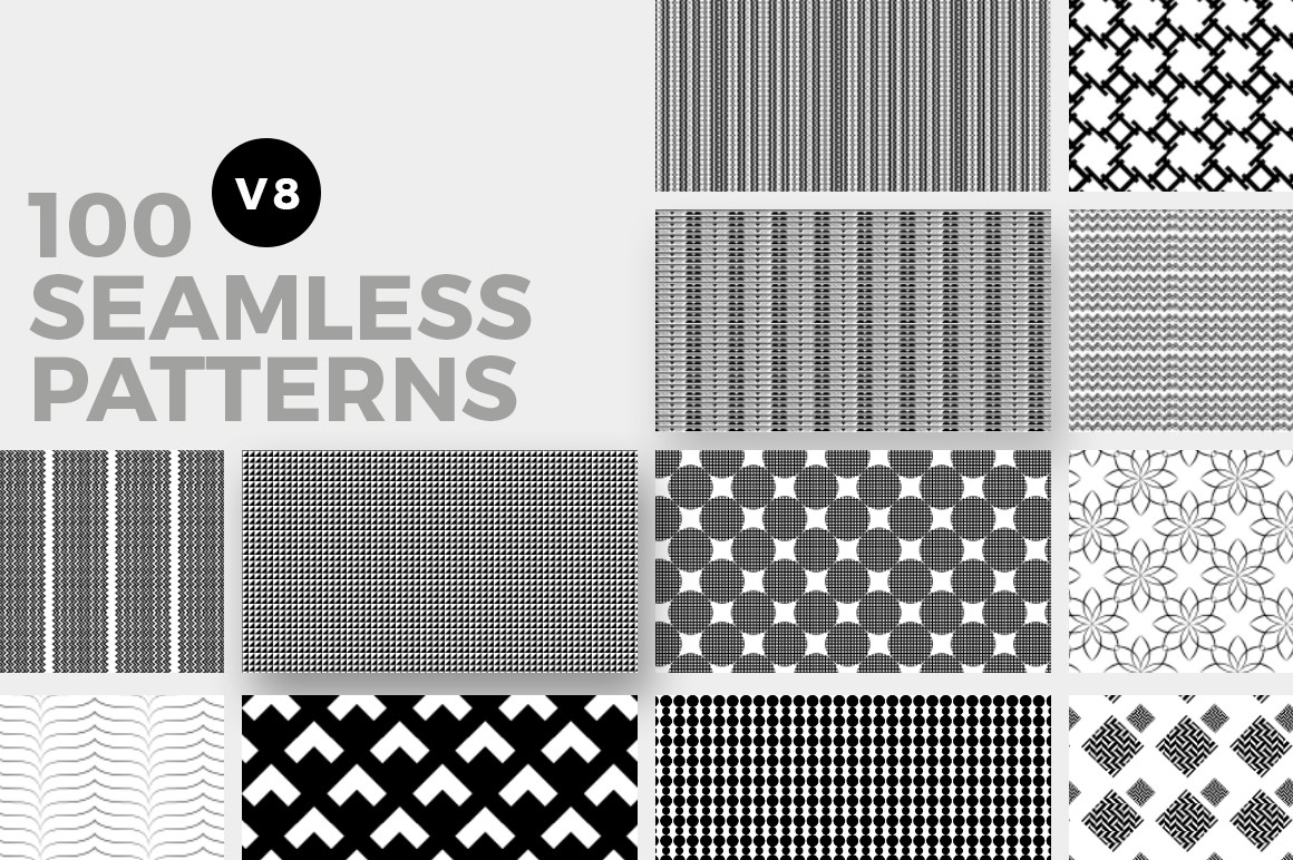 100 Seamless Photoshop Patterns - V8 | Inventicons