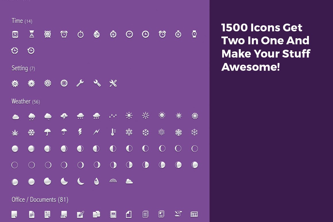 1500 Icons Get Two In One And Make Your Stuff Awesome! Price: $70 ...