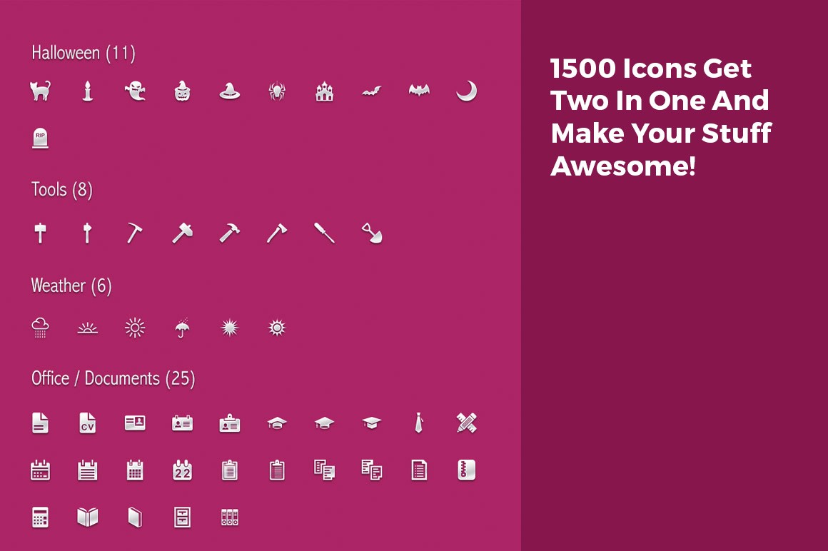 1500 Icons Get Two In One And Make Your Stuff Awesome! Price: $70 ...